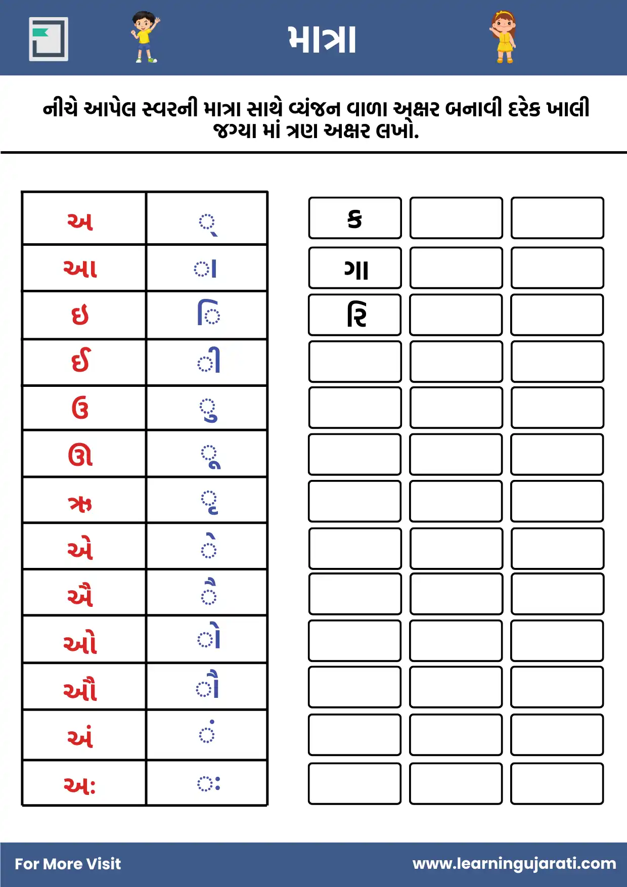 Gujarati Worksheet For Nursery And Class 1 Gujarati Worksheet For Nursery And Class 1
